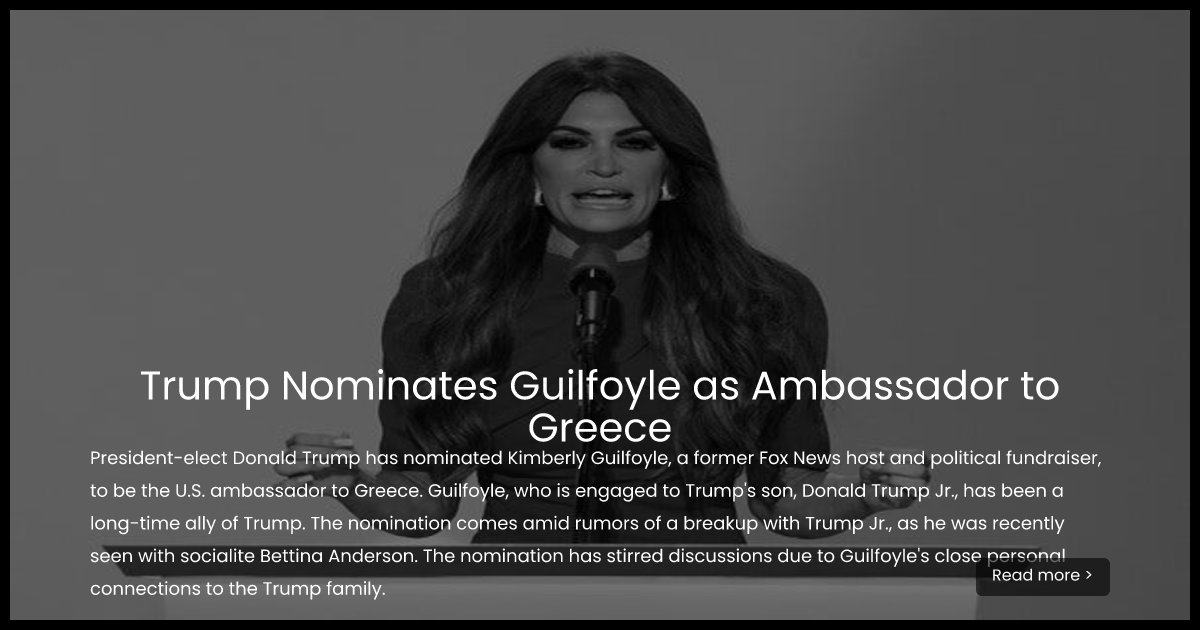 Trump Nominates Guilfoyle as Ambassador to Greece | Trendy.so