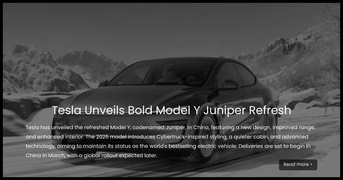 Tesla Unveils Bold Model Y Juniper Refresh | Trendy.so