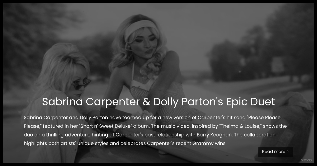 Sabrina Carpenter & Dolly Parton's Epic Duet | Trendy.so